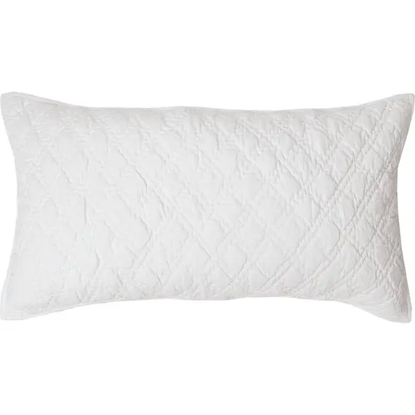 ELISABETH YORK Sutton Dove 100% Cotton Sham 20" X 36 - White