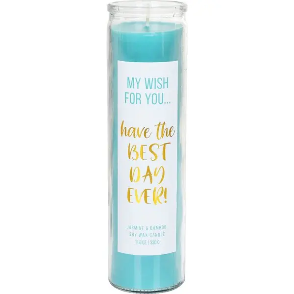 Totalee Gift The Best Day Ever My Wish Candle Wax 11.6 Oz - Blue