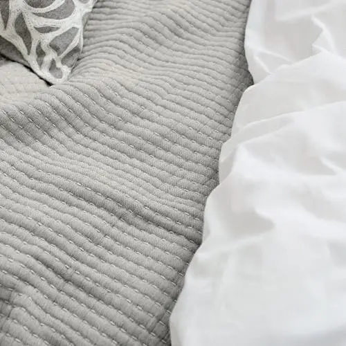 ELISABETH YORK Lida Ash 100% Cotton Bed Coverlet
