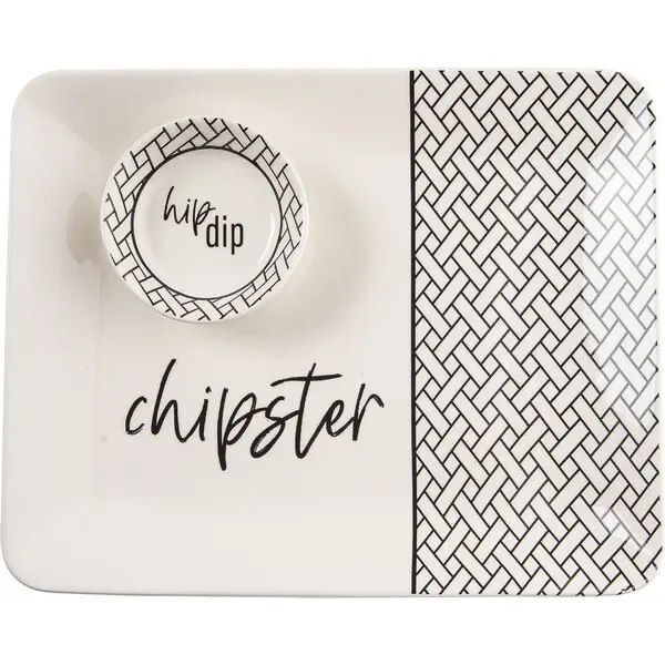 Totalee Gift Dip/chipster Platter & Bowl Set Of 2 Ceramic