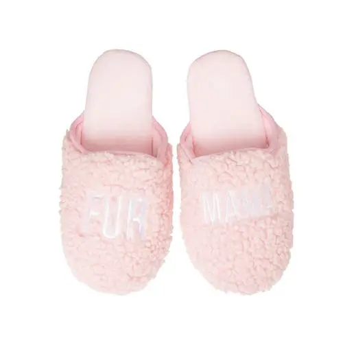 Totalee Gift Fur Mama Fabric Slippers - Pink