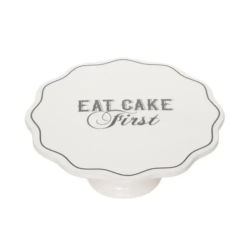 TOTALEE GIFT Eat Cake First Cer Pedestal Ceramic