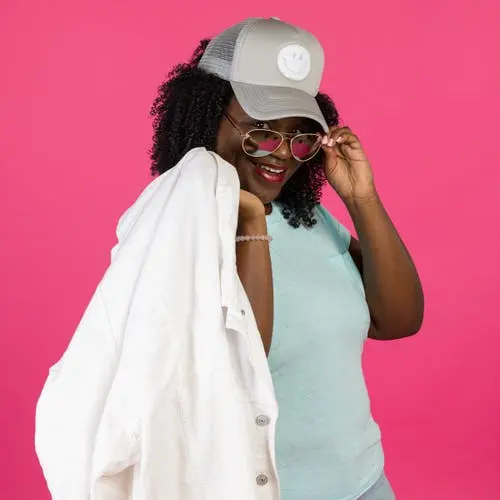 TOTALEE GIFT Smiley Chenille Patch Trucker Hat