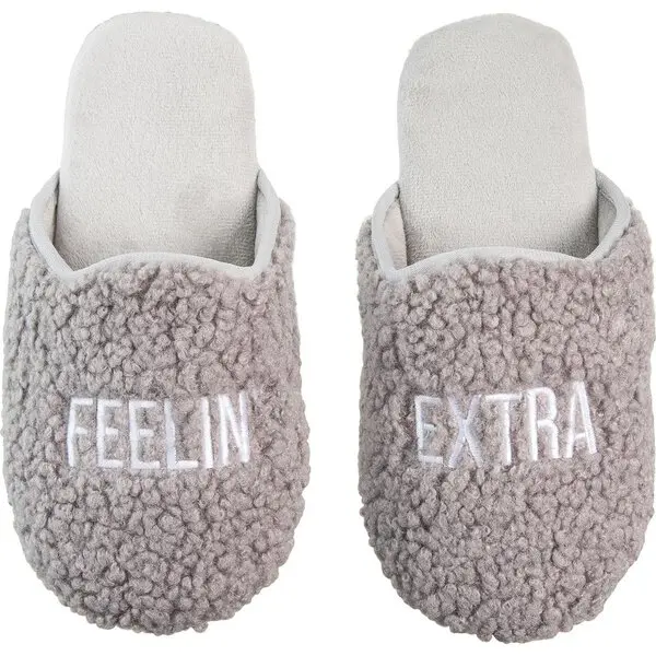 Totalee Gift Feelin' Extra Fabric Slippers - Grey
