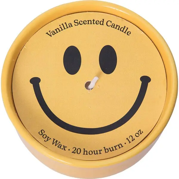 TOTALEE GIFT Smiley Catch All Candle Wax 9 Oz Burn Time 20 - Yellow