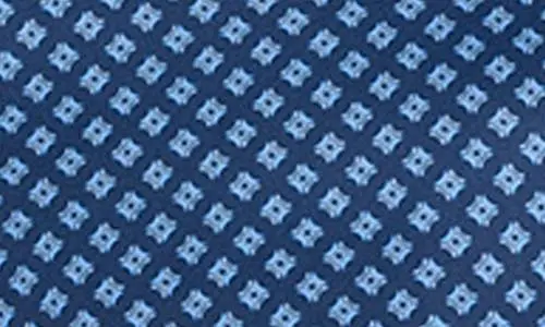 W.R.K Reworked Slim Fit Blue Diamond Print Cotton Dress Shirt - Navy/blue