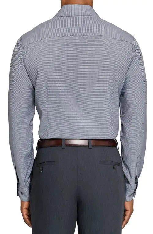 W.R.K Slim Fit Black Micro Houndstooth Performance Dress Shirt