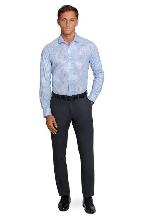 W.R.K Slim Fit Floral Geo Reworked Cotton Dress Shirt - White/blue