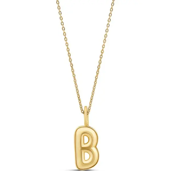 SHYMI Bubble Letter Initial Charm Necklace - Gold