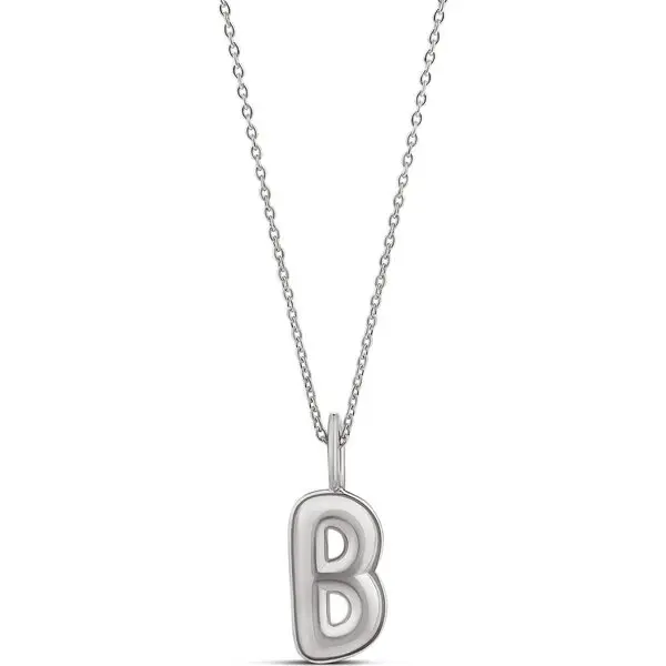 SHYMI Bubble Letter Initial Charm Necklace - Silver