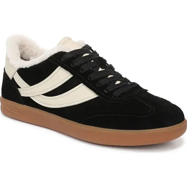 Vince Oasis Genuine Shearling-lined Sneakers - Black