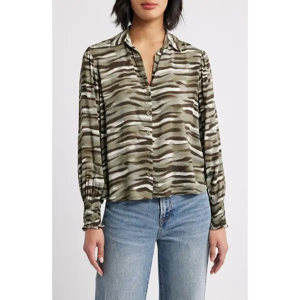 CLOTH & STONE Zebra Print Shirt