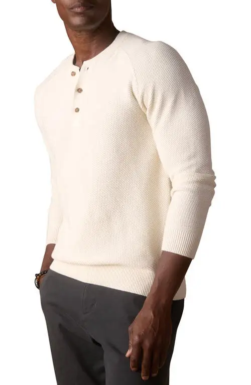 THE NORMAL BRAND Textured Cotton Blend Henley Sweater