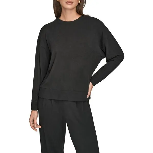 Donna Karan New York Crewneck Drop Shoulder Sweatshirt