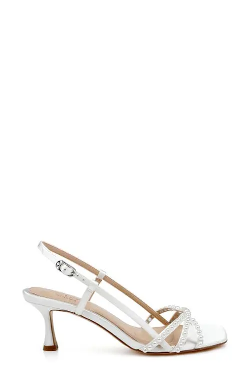 Badgley Mischka Isabela Studded Slingback Sandal - Ivory Satin