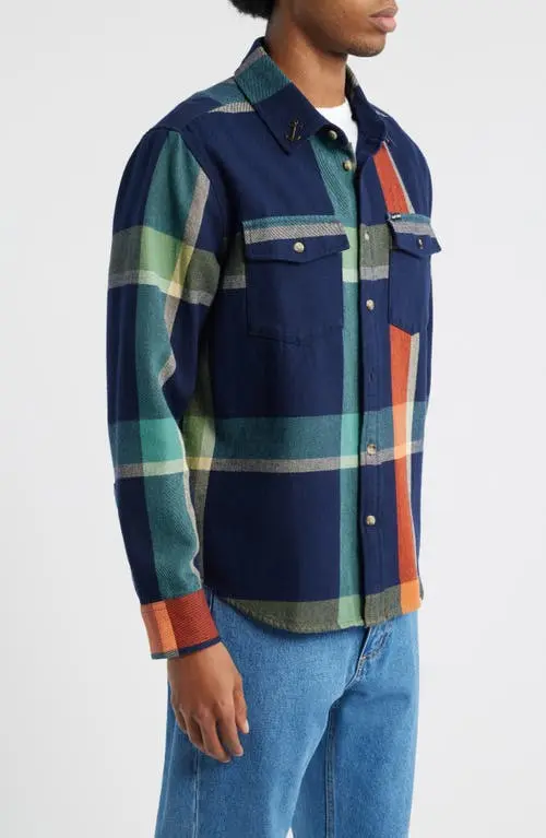 DARK SEAS Mojave Plaid Cotton Flannel Button-up Shirt
