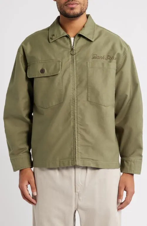 DARK SEAS Corporal Zip-up Cotton Canvas Worker Shirt