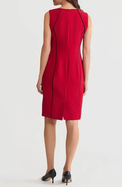 KASPER Piping Sleeveless Sheath Dress