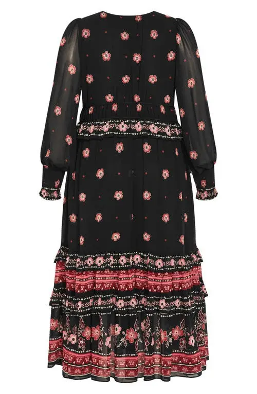 City Chic Cameron Long Sleeve Maxi Dress