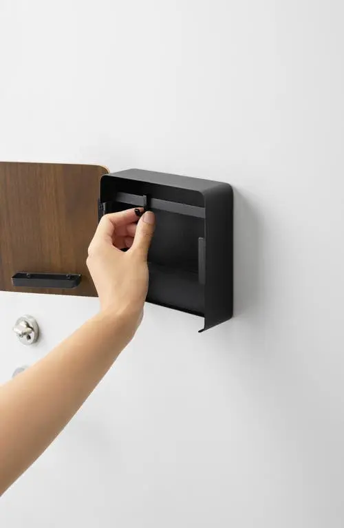 YAMAZAKI Magnetic Key Cabinet - Walnut