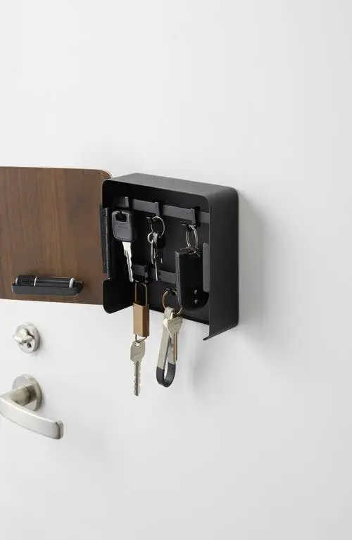 YAMAZAKI Magnetic Key Cabinet - Walnut