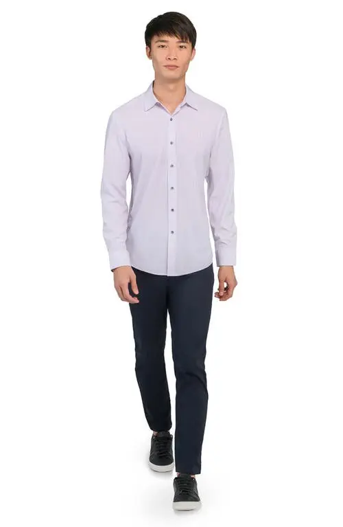 W.R.K Slim Fit Light Grid Check Performance Button-up Shirt - Purple