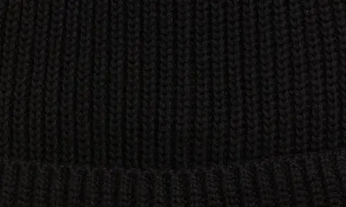 Moncler Logo Patch Cotton Beanie - Black