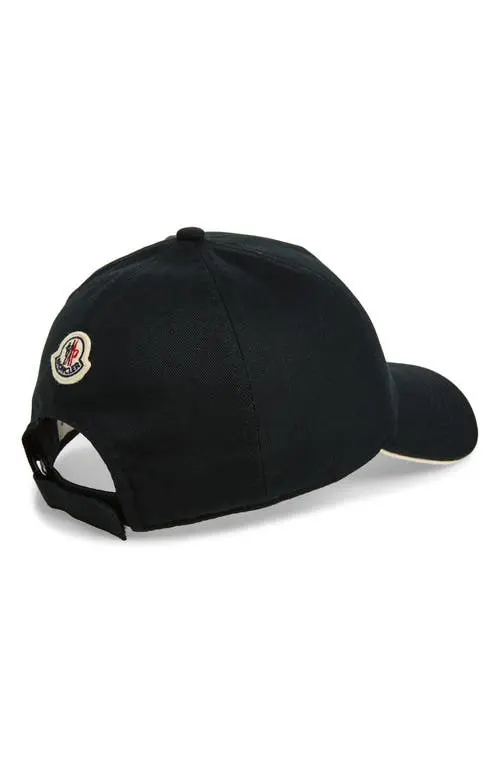Moncler Logo Embroidered Baseball Cap - Black