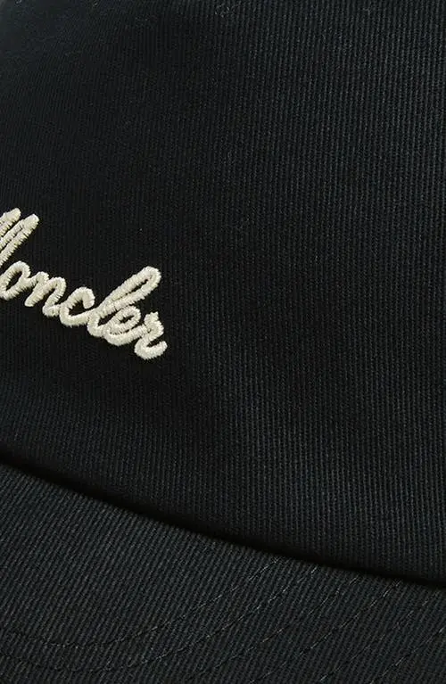 Moncler Logo Embroidered Baseball Cap - Black