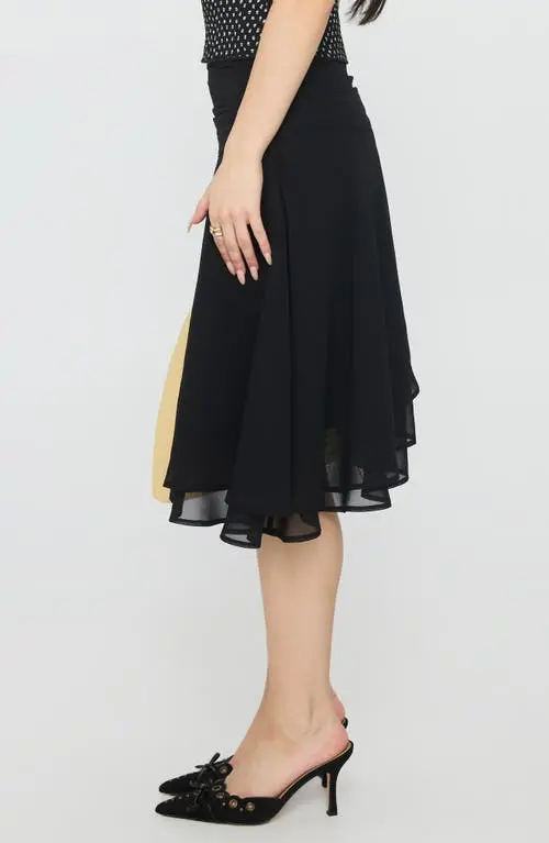 Princess Polly Asymmetric Mid-rise Skirt - Black
