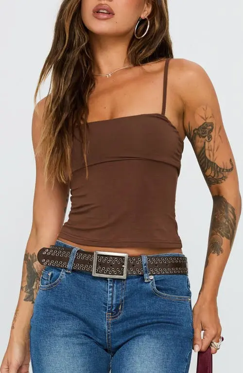 Princess Polly Race My Mind Crop Camisole - Chocolate