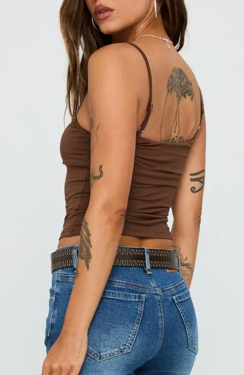 Princess Polly Race My Mind Crop Camisole - Chocolate