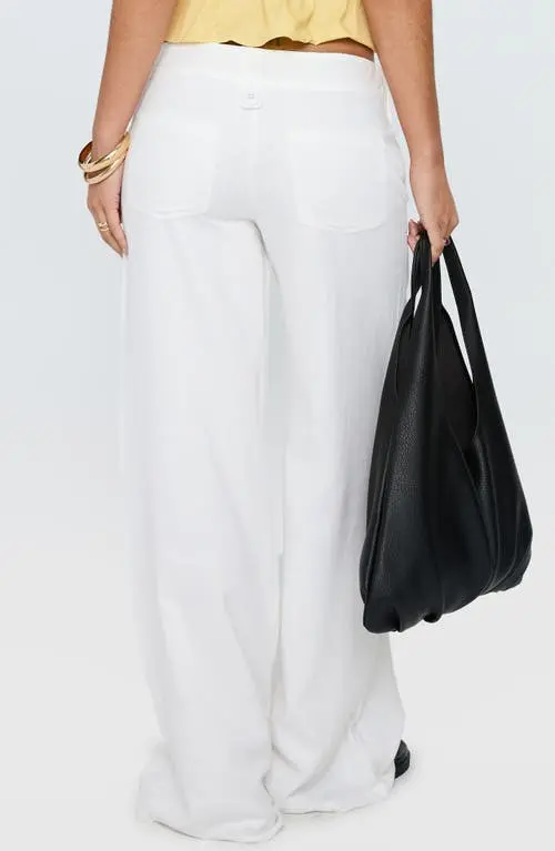 Princess Polly Pedra Linen Blend Wide Leg Pants - White