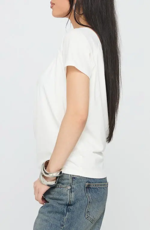 Princess Polly Off-the-shoulder Cotton Blend Top - White