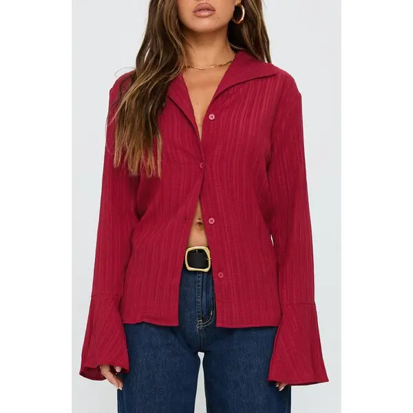 Princess Polly Beatris Bell Sleeve Shirt