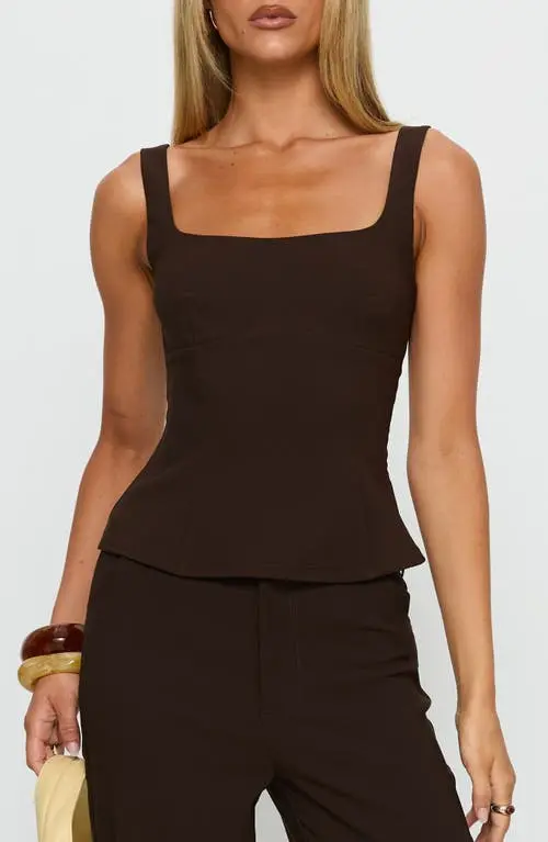 Princess Polly Kinsie Tailored Tank - Brown