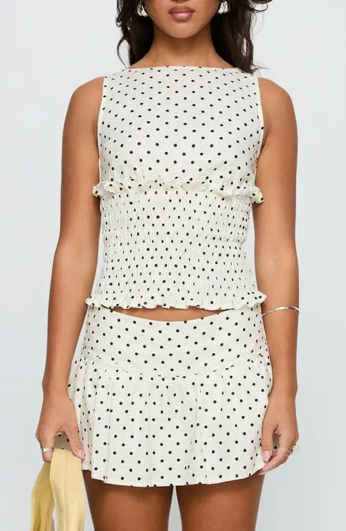 Princess Polly Roxee Polka Dot Smocked Tank