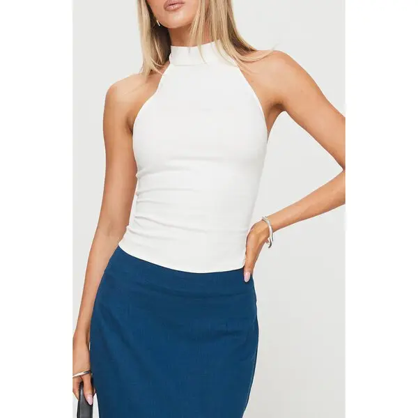 Princess Polly Merril Halter Top - White