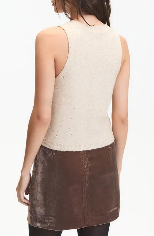 Deluc Sleeveless Sequin-accented Sweater - Sand