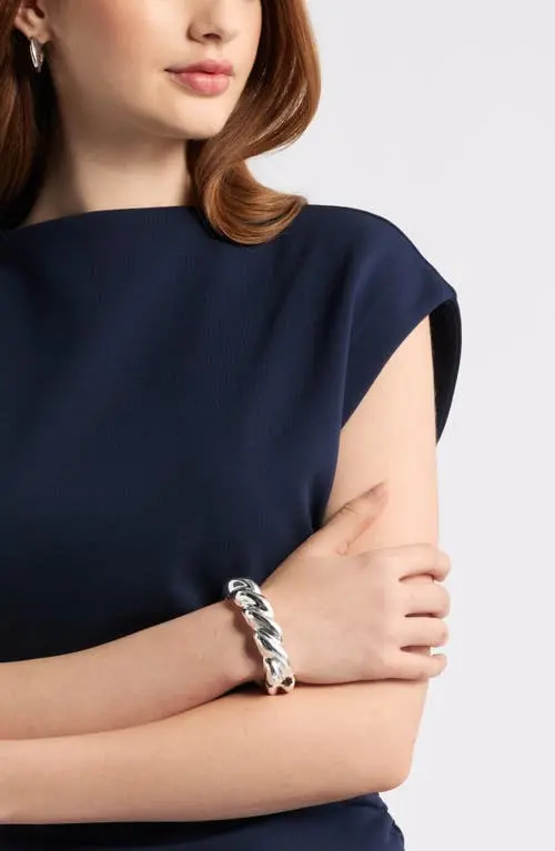 Nordstrom Chunky Twist Hinge Cuff Bracelet - Silver