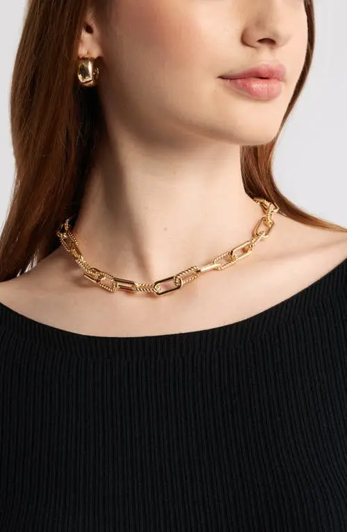 Nordstrom Textured Chain Link Necklace - Gold