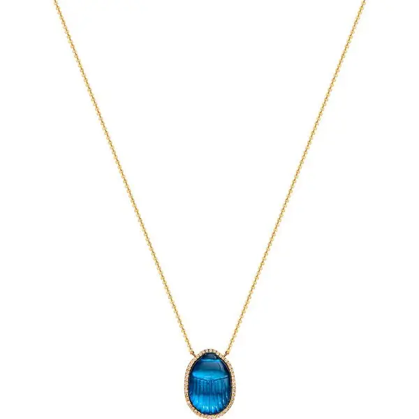 LITO FINE JEWELRY Small Luna Pendant Necklace - Blue