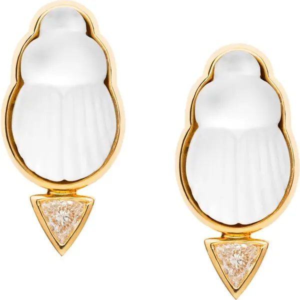 LITO FINE JEWELRY Chiara Mother-of-pearl Scarab Stud Earrings - Gold