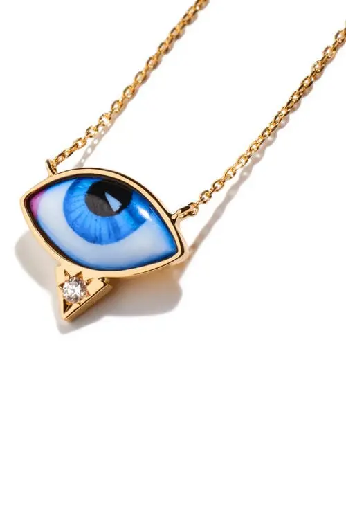 LITO FINE JEWELRY Petit Bleu Diamond Eye Pendant Necklace