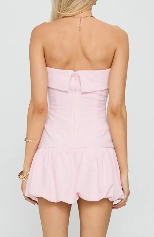 Princess Polly Strapless Bubble Hem Mini Dress - Pink