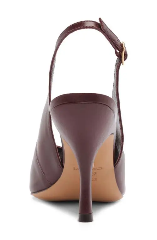 AREZZO Olivia Peep-toe Slingback Pumps - Dark Bordo