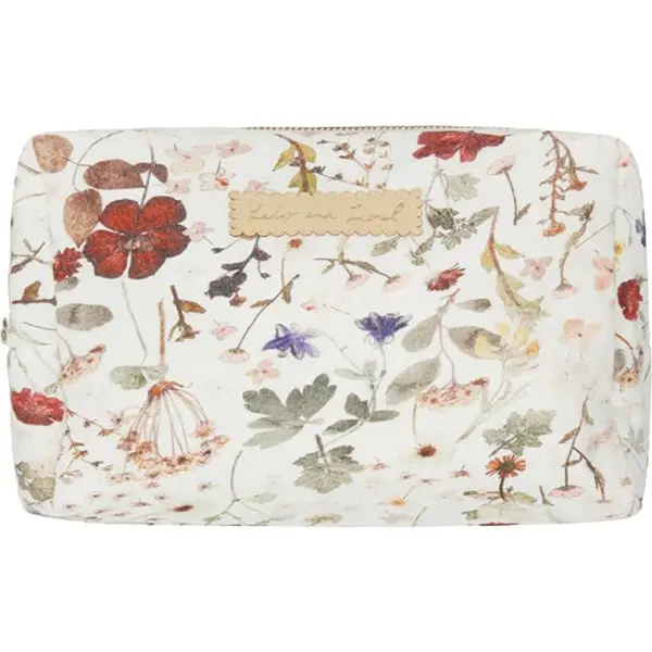 LILY AND LIONEL Linen Print Wash Bag - Floral Print