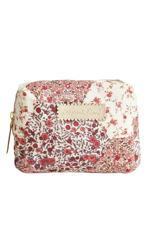 LILY AND LIONEL Printed Cosmetic Bag - Light Pink