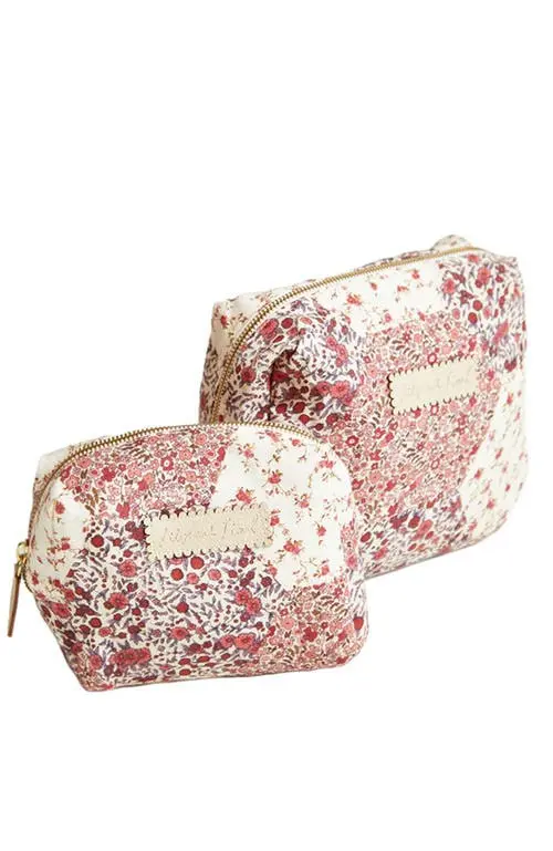 LILY AND LIONEL Printed Cosmetic Bag - Light Pink