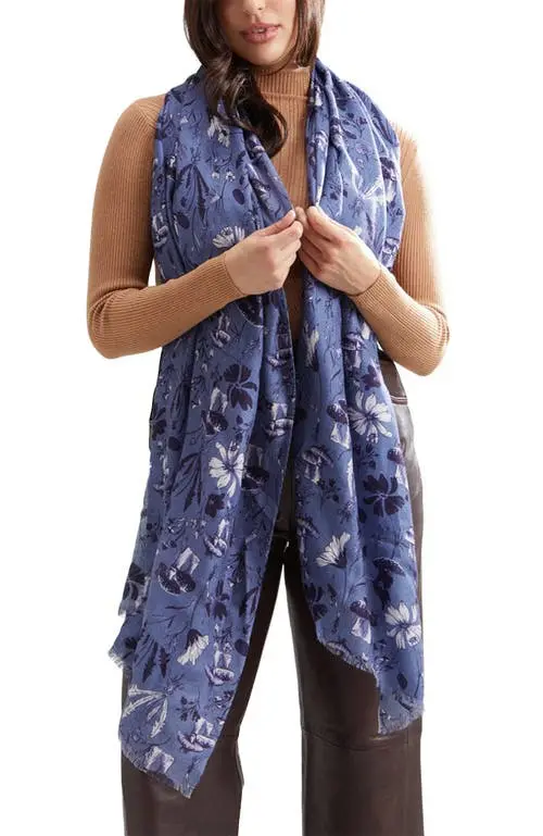 LILY AND LIONEL Sorella Floral Printed Scarf - Blue